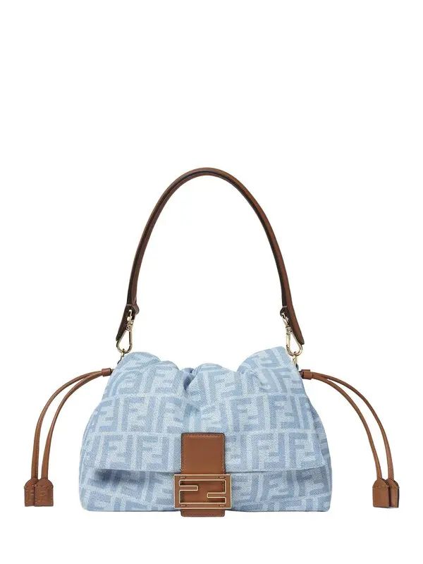Fendi Baguette® Soft Medium Light Blue Ff Denim Bag - [light Blue]